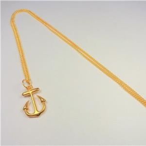 Jewelry | Nautical Gold Tone Rustic Anchor Pendant Necklace | Poshmark
